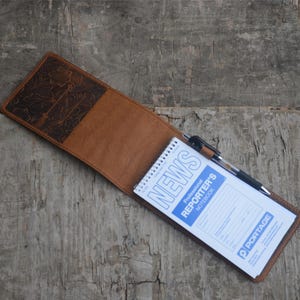 Leather Field Notes Reporter's Notebook 3.75" × 8" Spiral Memo Pocket ...