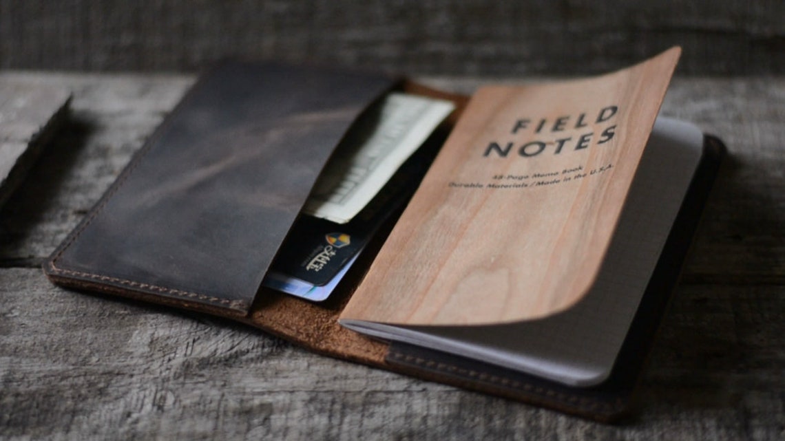 Leather Journal Cover for Field Notes Moleskine Cahier | Etsy