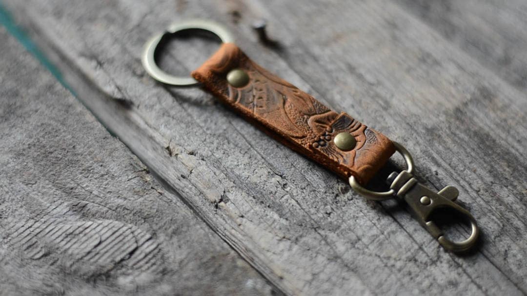 Leather Keychain Leather Keyring Leather Key Fob Key - Etsy