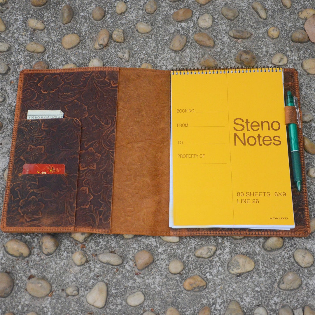 Personalized Genuine Leather Notebook A5 Notepad Cover for Steno Notes ...