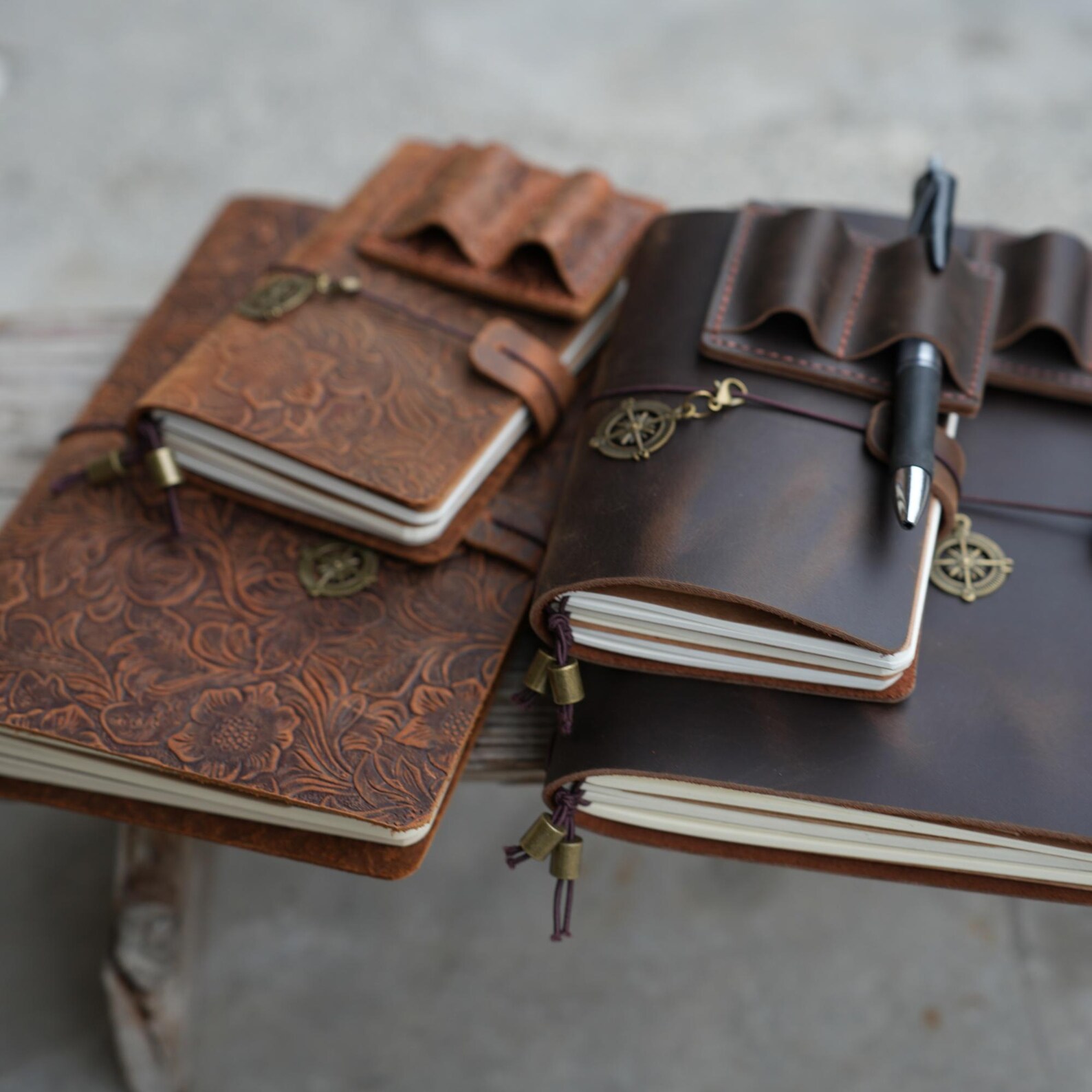 Travelers Leather Notebook Refillable Journal A6 4.1" X 5.8" Leather ...