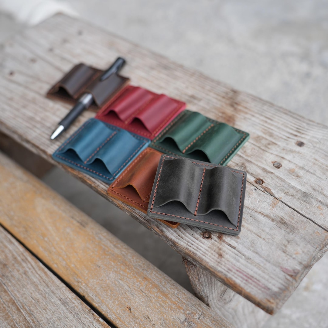 Personalized Leather Pen / Pencil Holders for Notebooks Clip Sleeve ...