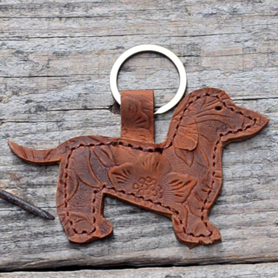 Leather Key Chain Dog , Leather Key Fob Key Clip Keychain Leather Men's ...