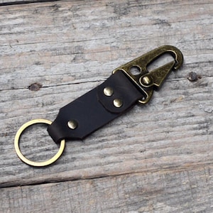 Key Ring Holder EDC Leather Key Chain Belt Keychain , Heavy Duty Clip ...