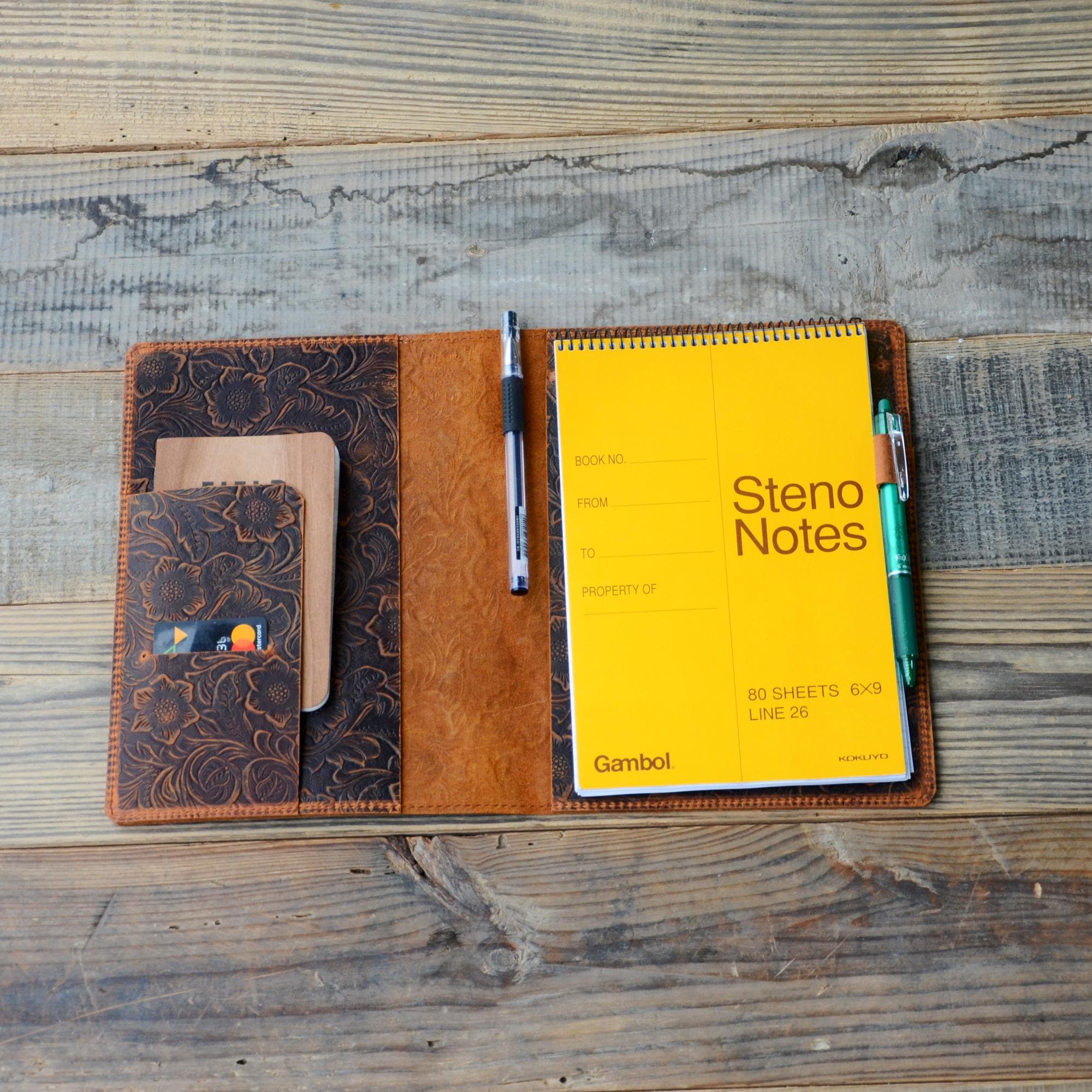 Personalized Leather Notebook A5 Notepad Cover for Spiral Bound Memo ...