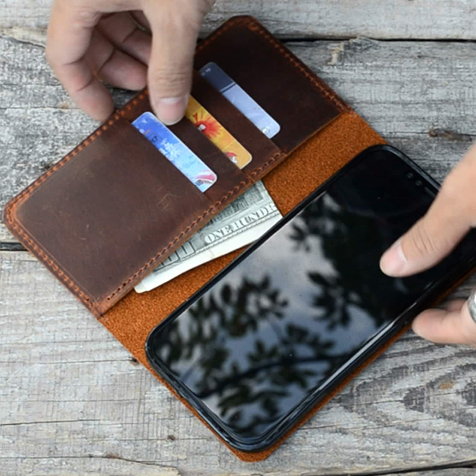 Leather Wallet Iphone 12 Pro Max Caseleather Iphone 12 - Etsy