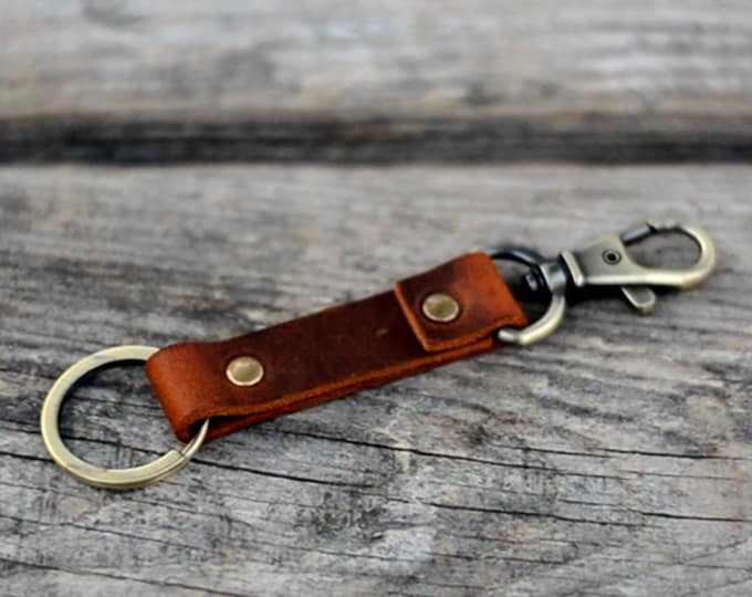 Leather Keychain Leather Keyring Leather Key Fob Key - Etsy