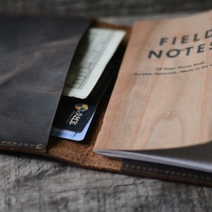 Leather Journal Cover for Field Notes Moleskine Cahier Notebook Pocket ...