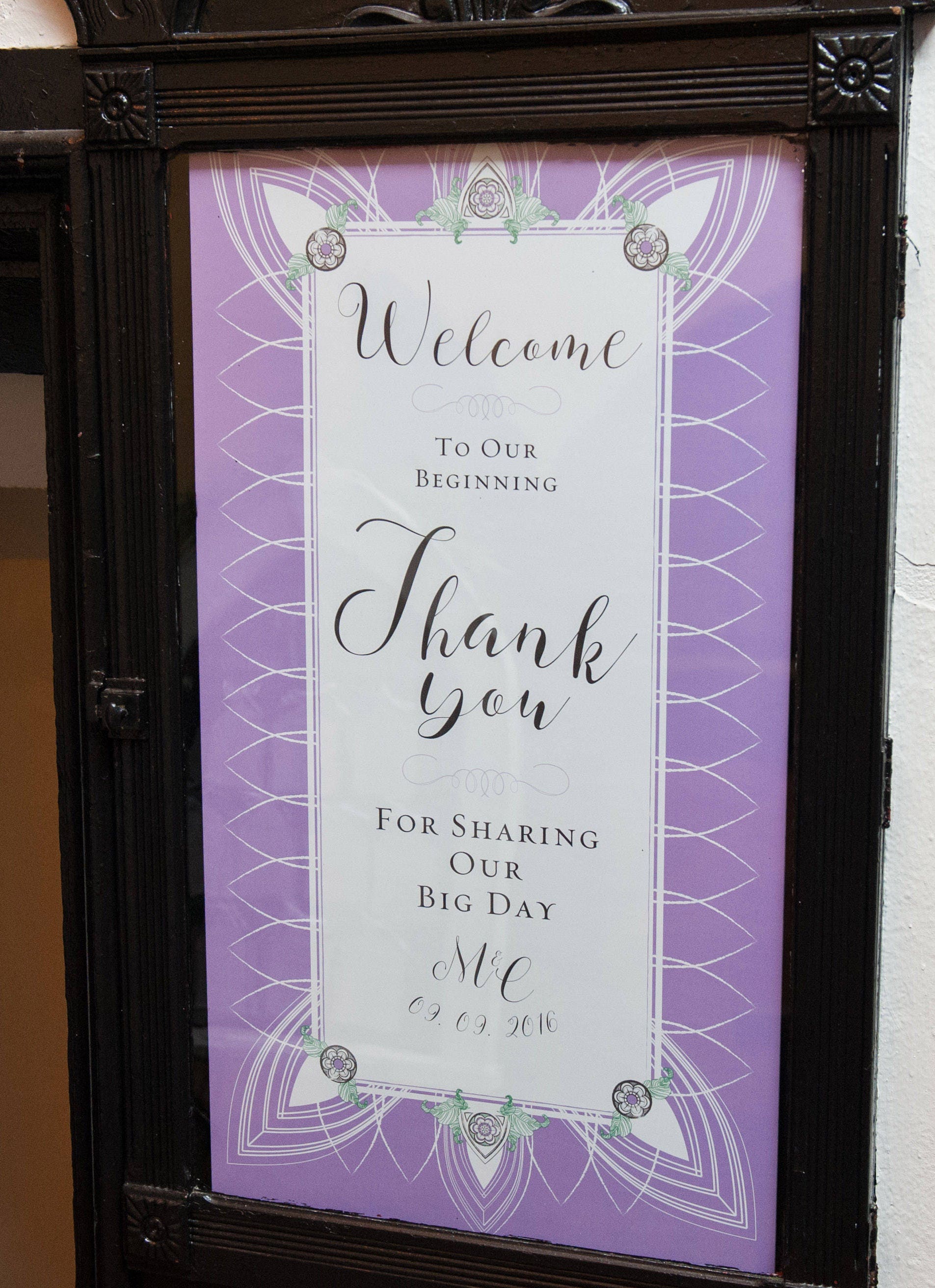 Custom Hand Illustrated Wedding Sign Foamcore or Poster Paper Custom ...