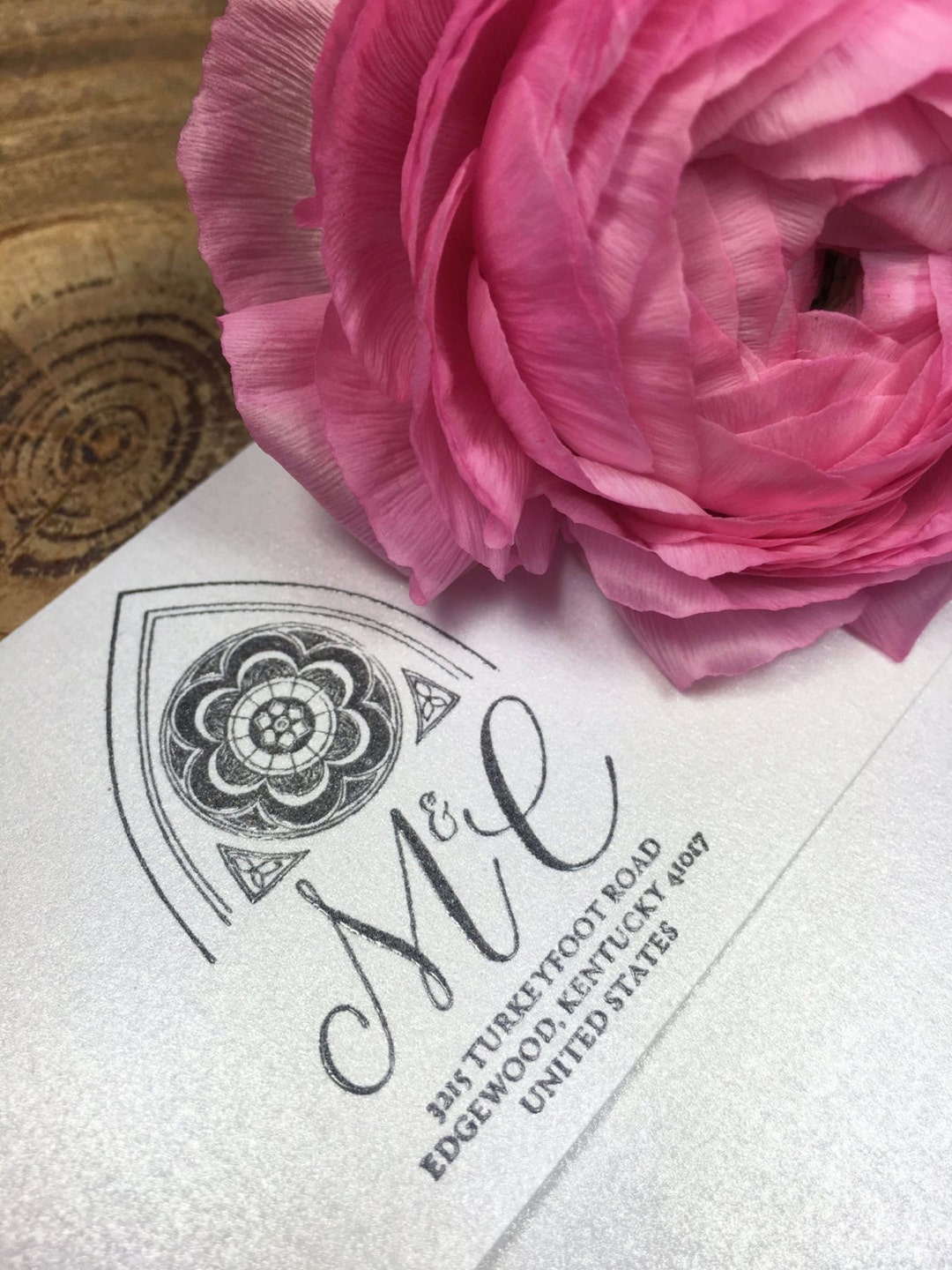 Rubber Stamp Custom Hand Illustrated for Wedding or Event, Rubber Stamp ...