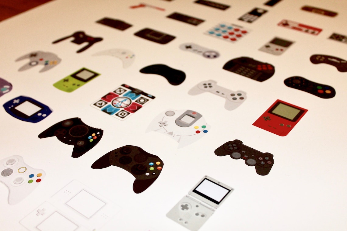 Videogame Controllers Poster Birthday Gift Christmas Gift | Etsy