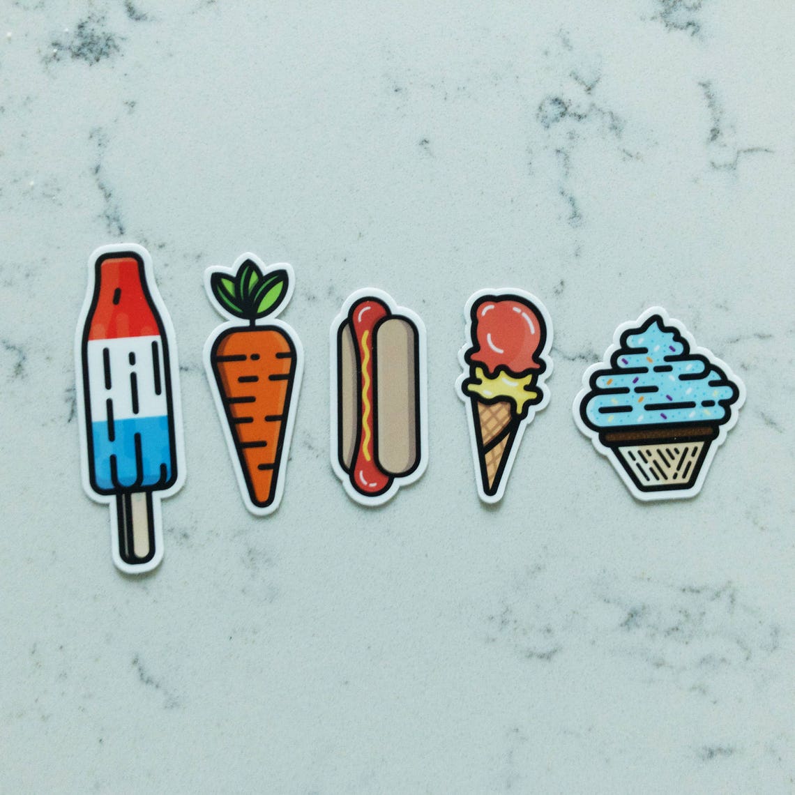 Food Stickers Stickers 5 Pack Food Sticker Set Monthly - Etsy