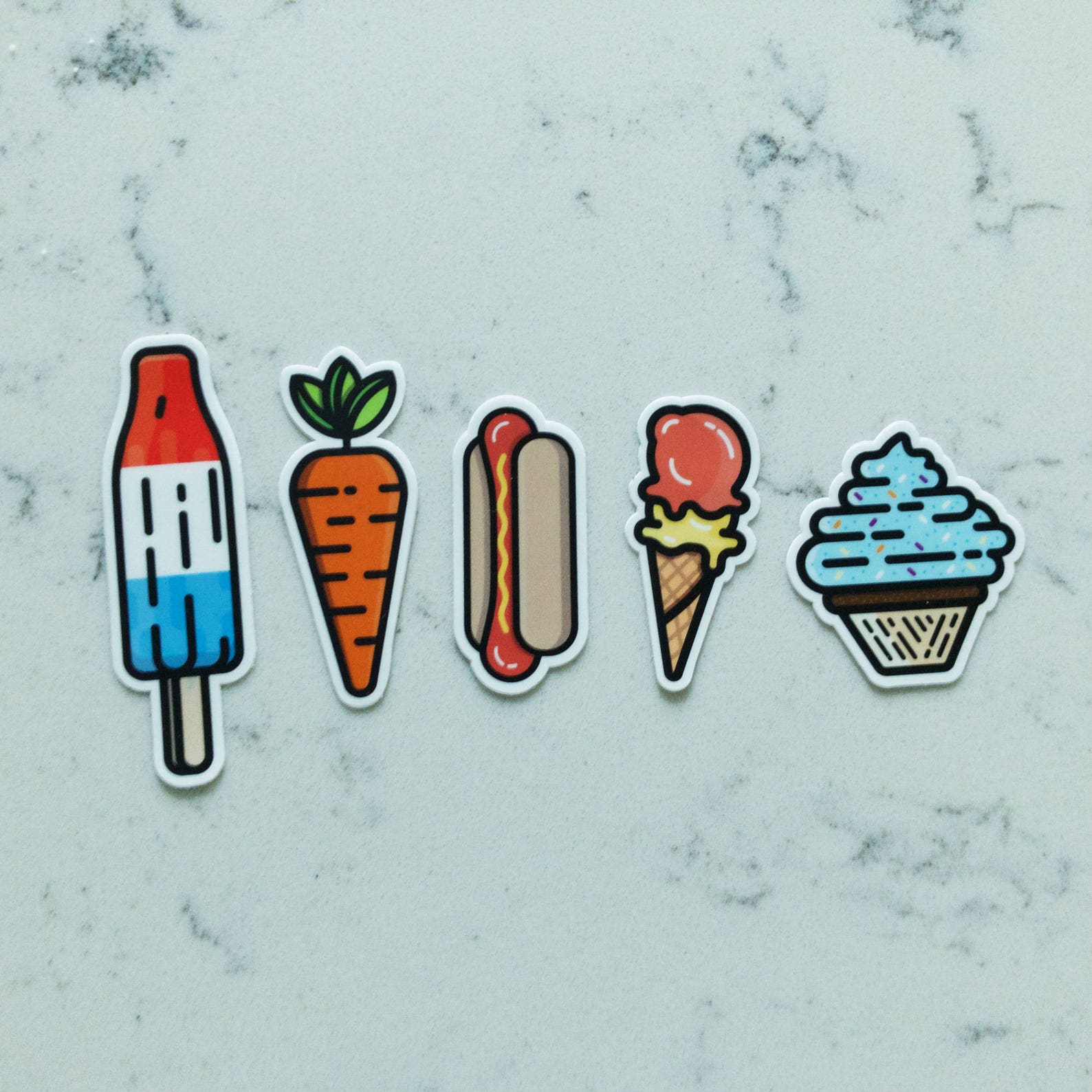 Food Stickers Stickers 5 Pack Food Sticker Set Monthly - Etsy