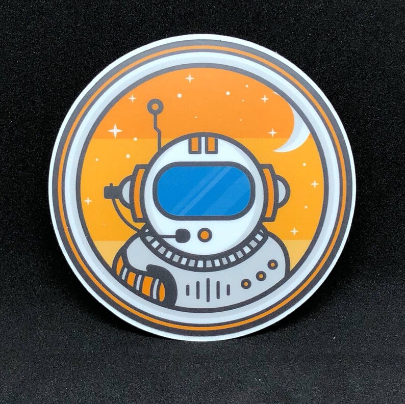 Astronaut Vinyl Sticker, Space Astronaut Circle Sticker for Laptop ...