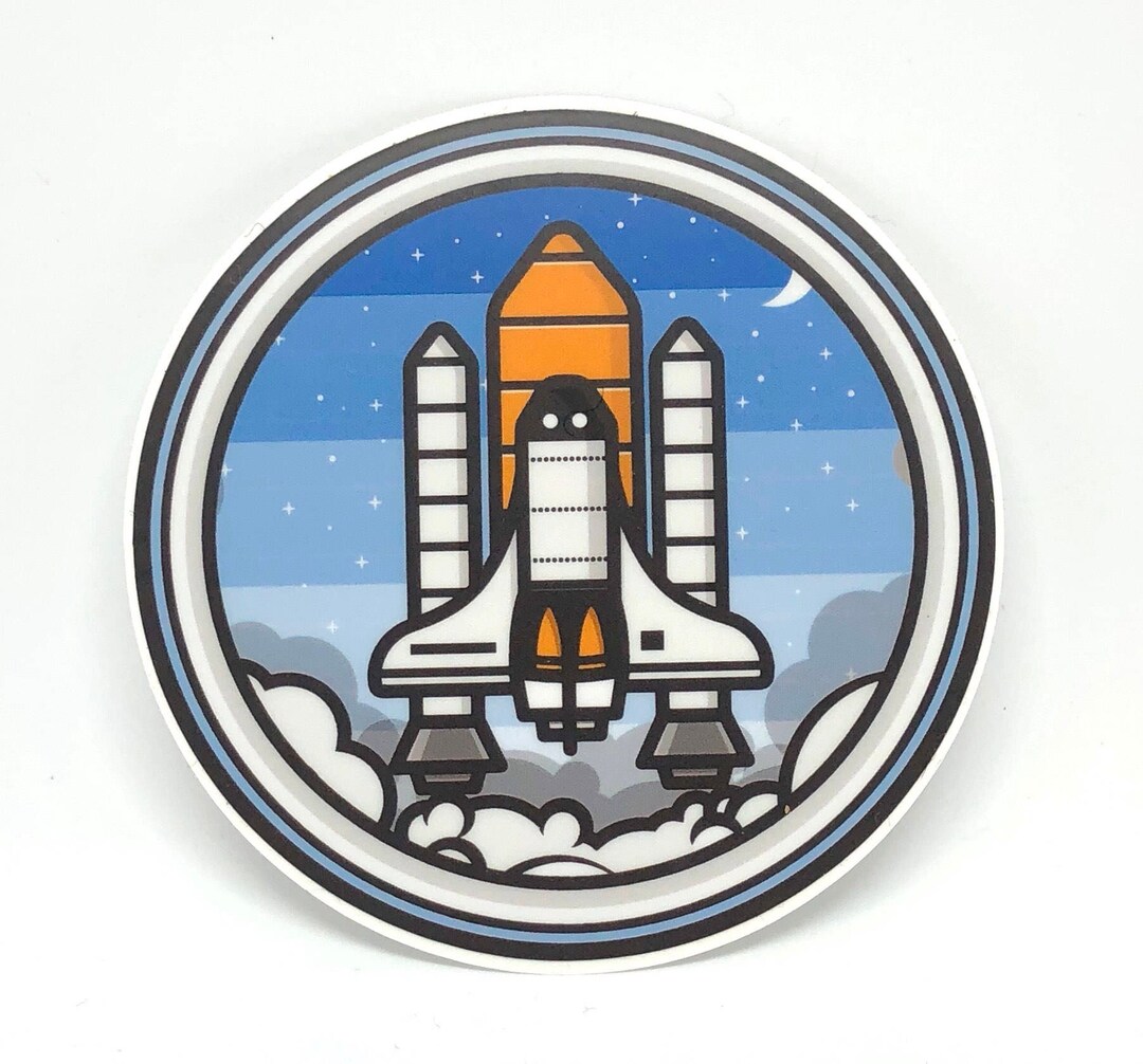 Rocketship Sticker, 3" Round Vinyl, Space Lover Gift - Etsy