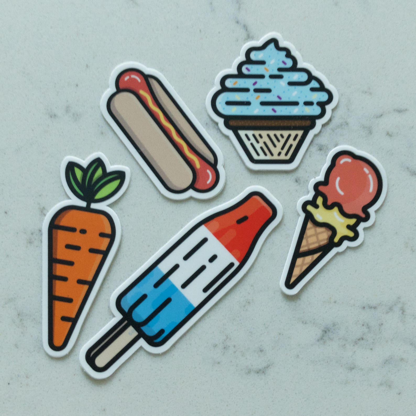 Food Stickers Stickers 5 Pack Food Sticker Set Monthly - Etsy
