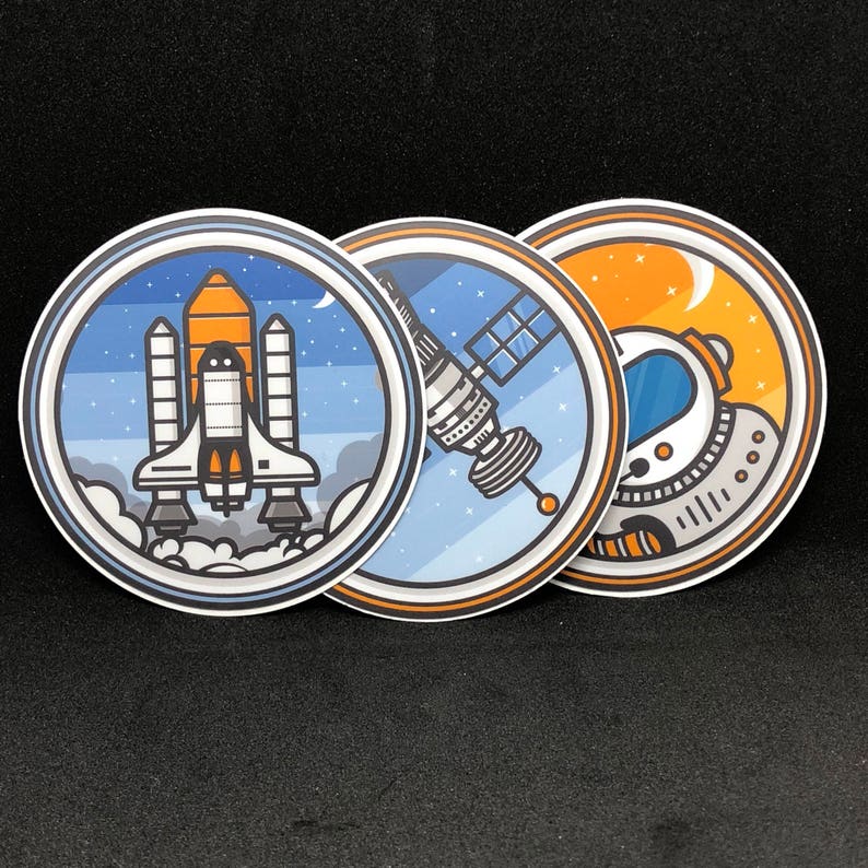 Astronaut Vinyl Sticker, Space Astronaut Circle Sticker for Laptop ...