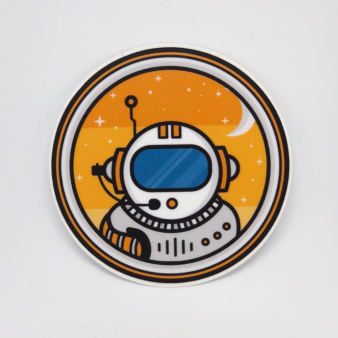 Astronaut Vinyl Sticker, Space Astronaut Circle Sticker for Laptop ...