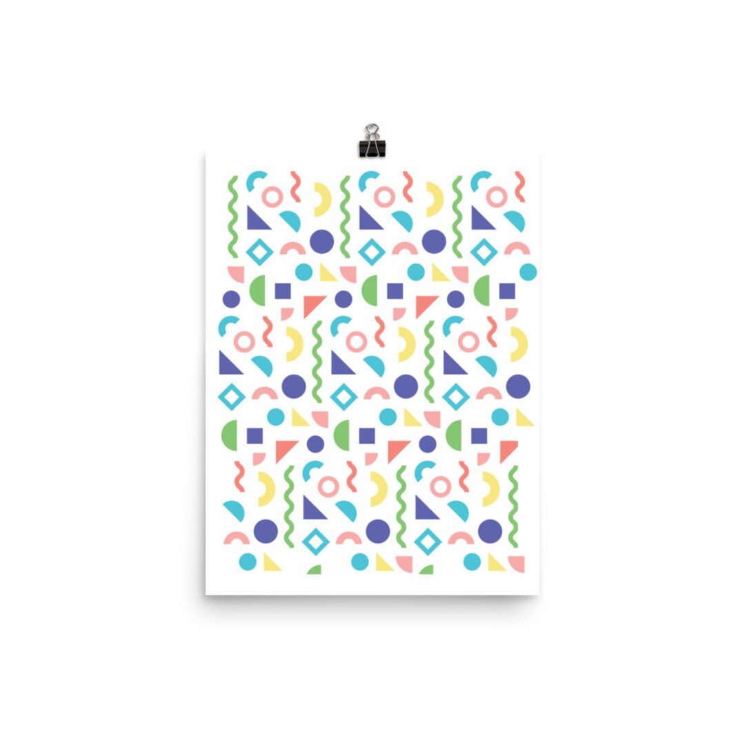 Colorful Patterned Poster, Colorful Shapes Poster, Kids Room, Wall Art ...