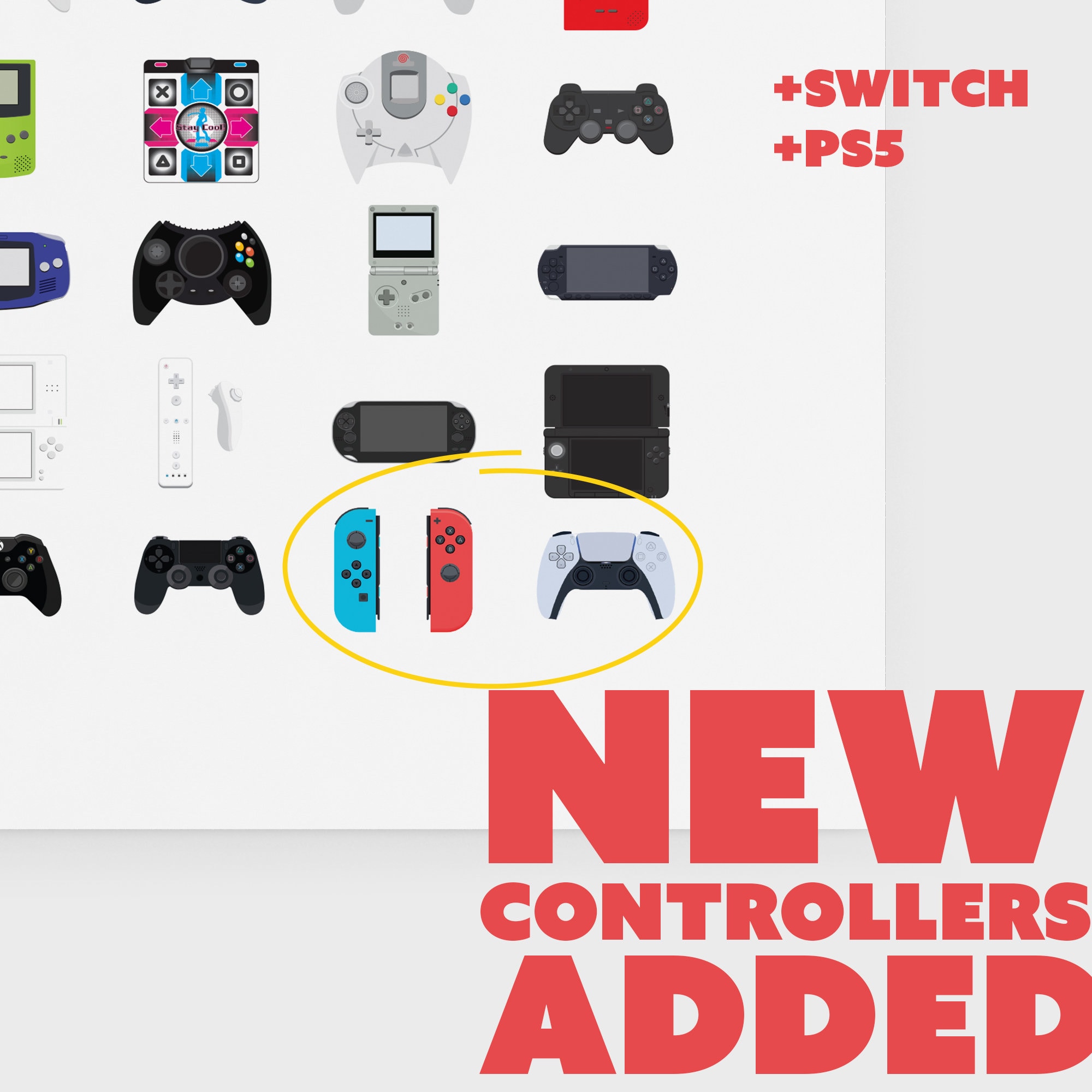 Retro Game Controller Poster, Illustrated Gamer Art (18x24) - Etsy ...