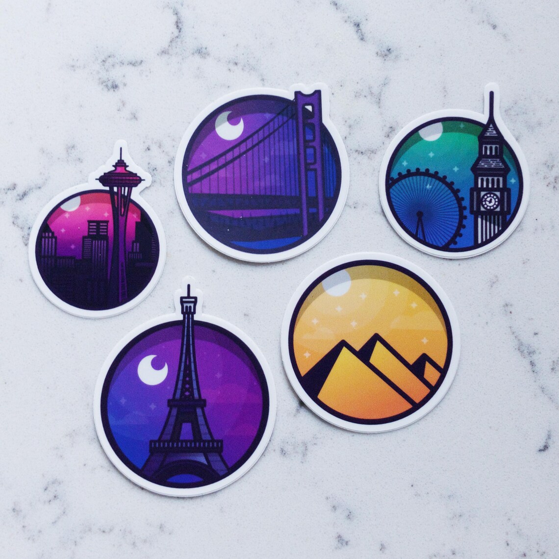 Travel Sticker Pack Famous Places Sticker Pack Travel - Etsy