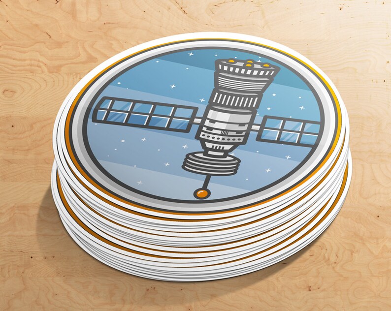 Satellite Sticker for Laptop, Sticker for Yeti Cup, Space Sticker, Cute ...