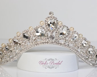 FAST SHIPPING Silver AB Sparkling Tiara, Crystal Tiara, Wedding Tiara ...