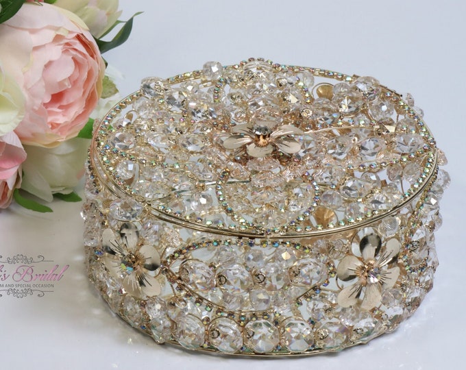 Gold Beautiful Wedding Box Lasso Box Crystal Box Treasure - Etsy