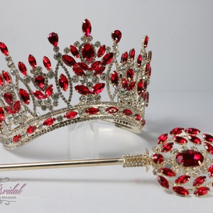 FAST SHIPPING! Gold With Red Stones Tiara, Gold Tiara, Tiara With ...