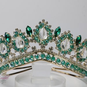 FAST SHIPPING!!! Beautiful Gold Tiara With Jade Stones, Gold Tiara ...