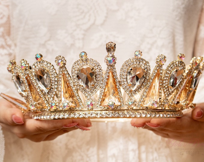 FAST SHIPPING Gold Round Crown Circular Crown Full Crown | Etsy