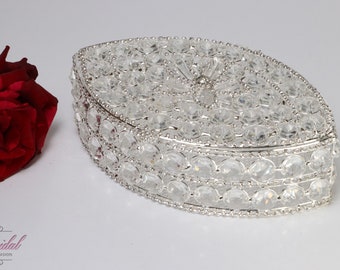 Fast Shipping Silver Crystal Box With Pearls, Wedding Lasso Box ...