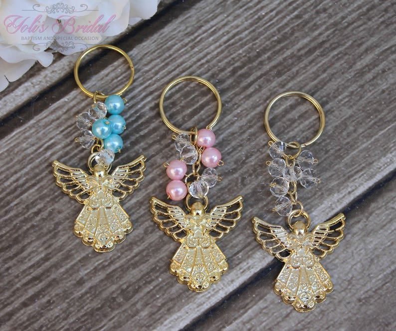 FAST SHIPPING 12 Pieces Gold Angel Key Chain Christening - Etsy