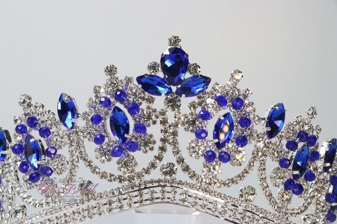 FAST SHIPPING!!! Silver With Royal Blue Tiara, Gorgeous Silver Tiara ...
