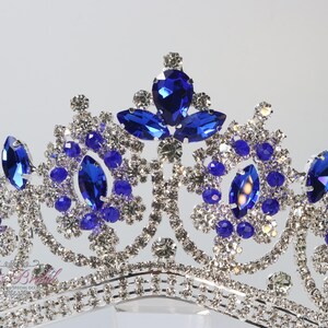 FAST SHIPPING!!! Silver With Royal Blue Tiara, Gorgeous Silver Tiara ...