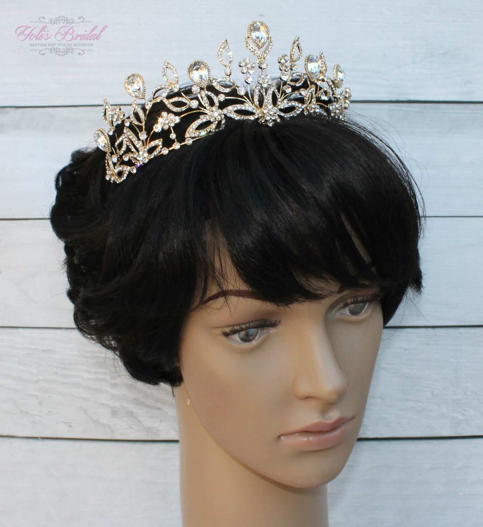 FAST Shipping Gold Swarovski Tiara Crystal Tiara wedding - Etsy