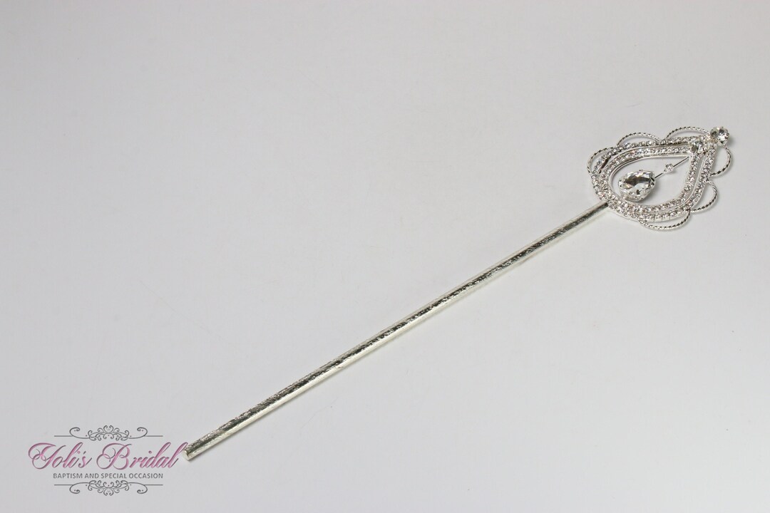 FAST SHIPPING!! Beautiful Silver Scepter, Crystal Scepter, Princess ...
