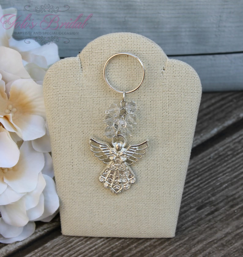 FAST SHIPPING!! 12 Pieces Silver Angel Key Chain, Christening Favor ...