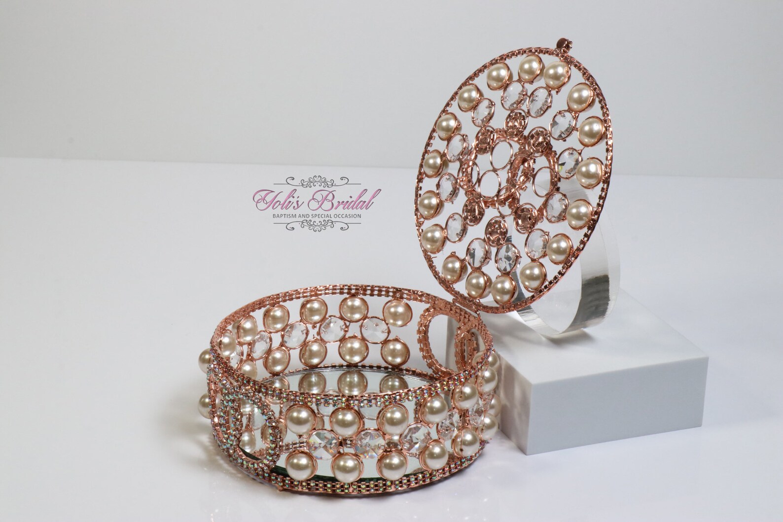Rose Gold Wedding Box, Lasso Box, Crystal Box, Treasure Chest, Wedding ...