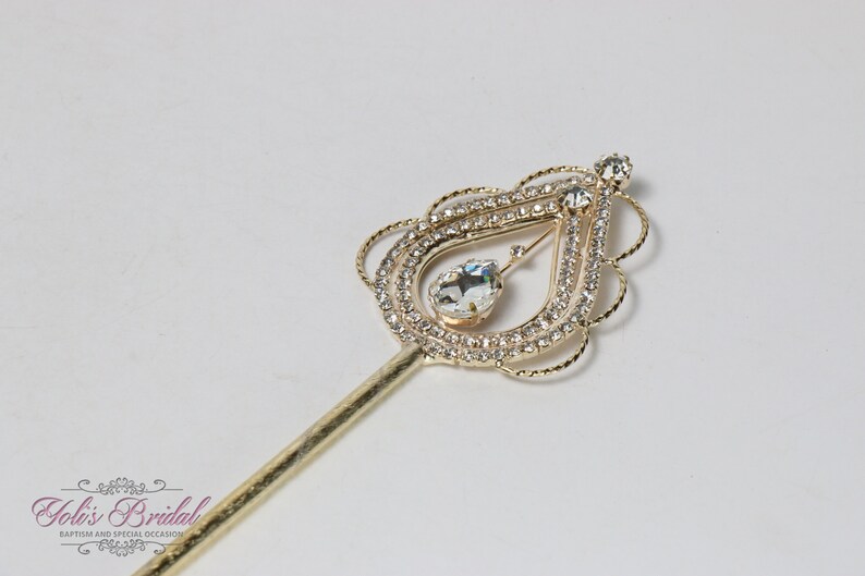FAST SHIPPING!! Beautiful Gold Scepter, Crystal Scepter, Scepter, Gold ...