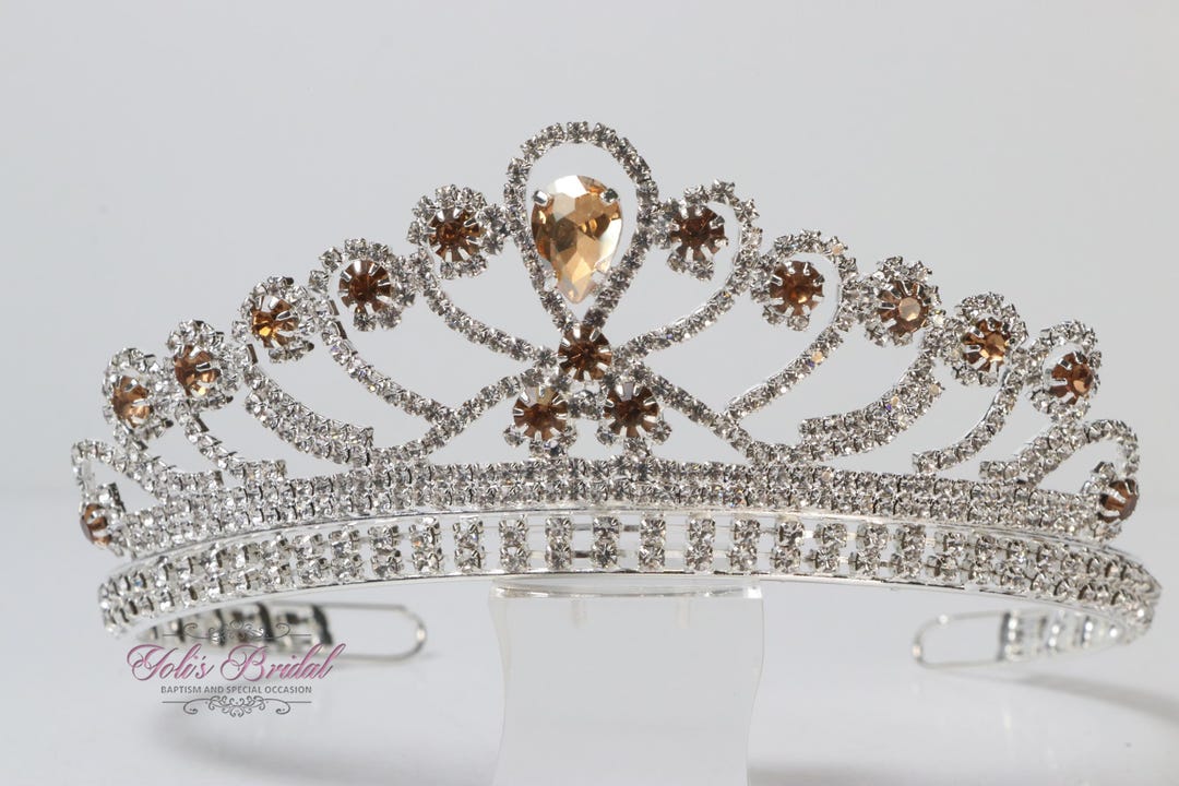FAST Shipping! Little Girl Tiara, Beautiful Silver Tiara With Honey ...