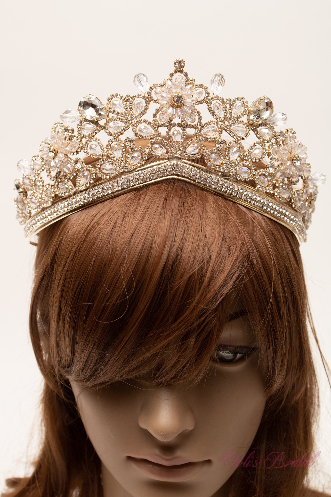 FAST SHIPPING Gold Sparkling Tiara Crystal Tiara Wedding | Etsy