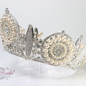 FAST SHIPPING!! Silver Pearls Round Crown, Circular Crown, Full Crown ...