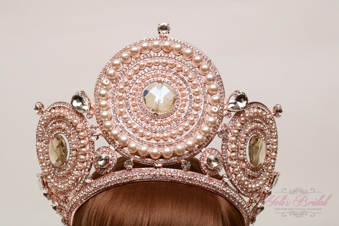 FAST SHIPPING!! Rose Gold Round Crown, Circular Crown, Full Crown ...