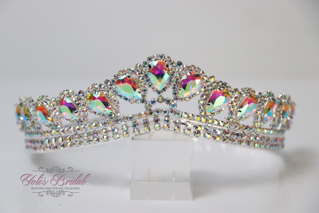 FAST SHIPPING!!! Silver Aurora Borealis Sparkling Tiara, Gorgeous ...