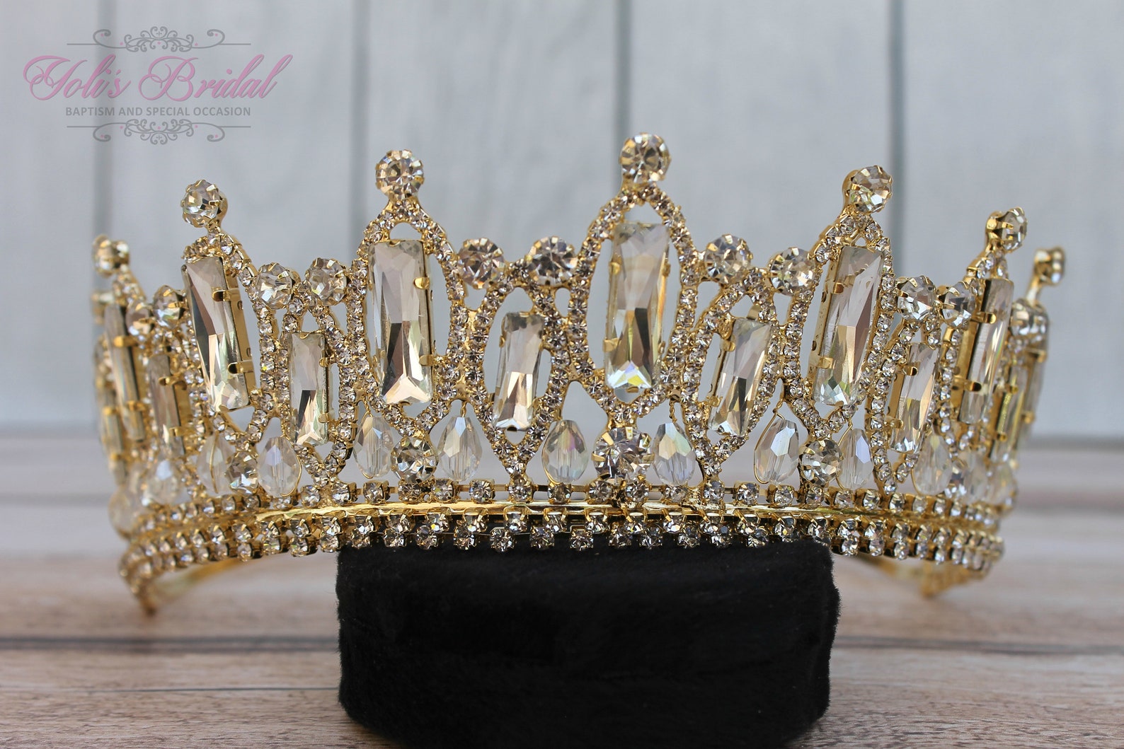 FAST SHIPPING!!! Gold Wedding Tiara, Gold Crystal Bridal Tiara, Gold ...