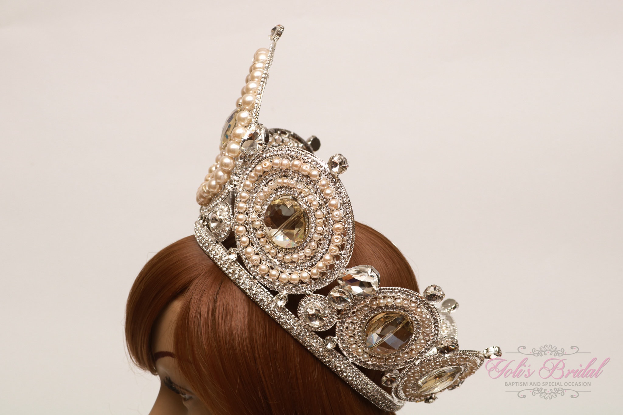 FAST SHIPPING Silver Round Crown Circular Crown Full | Etsy