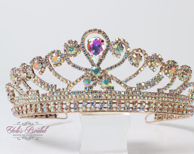 FAST Shipping Little Girl Tiara, Beautiful Gold Tiara With AB Stones ...