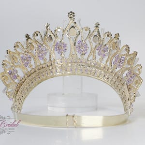 FAST SHIPPING! Gold With Lilac Stones Tiara, Gorgeous Gold Tiara, Lilac ...