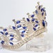 FAST SHIPPING!!! Gold With Royal Blue Tiara, Gorgeous Gold Tiara, Tall ...